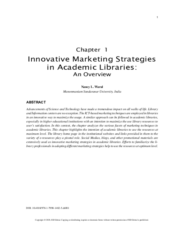 (PDF) Innovative Marketing Strategies in Academic Libraries