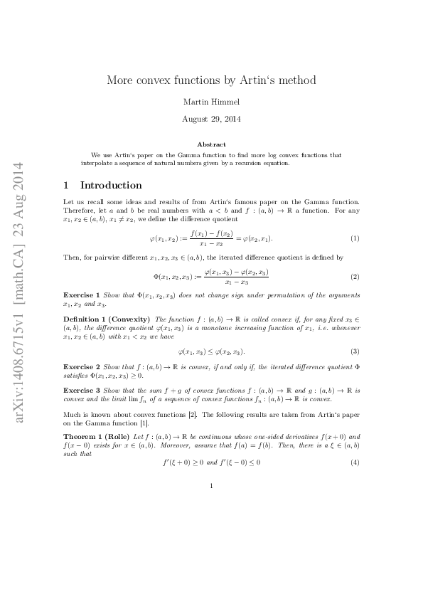 (PDF) More convex functions by Artin`s method