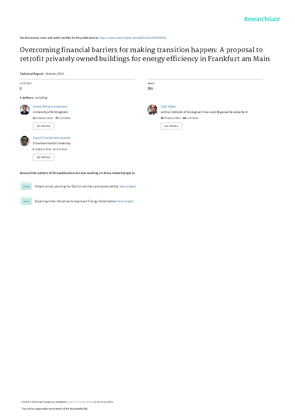 (PDF) Overcoming financial barriers for making transition happen: A ...