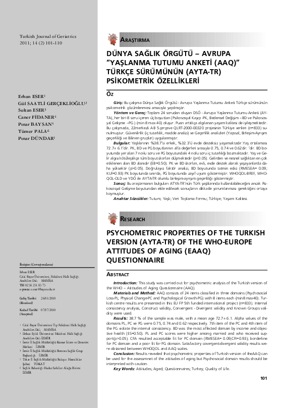 (PDF) Psychometric Properties of the Turkish Version (Ayta-TR) of the ...