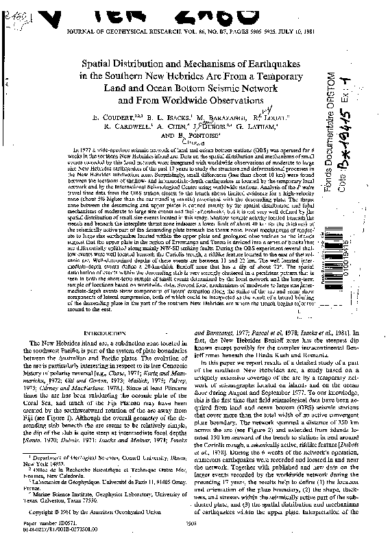 (PDF) Spatial distribution and mechanisms of earthquakes in the ...
