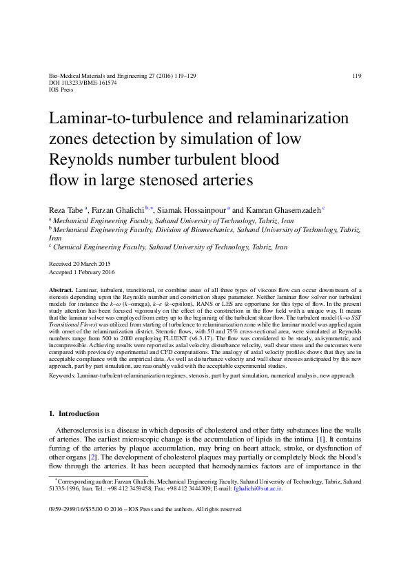 (PDF) Laminar-to-turbulence and relaminarization zones detection by ...