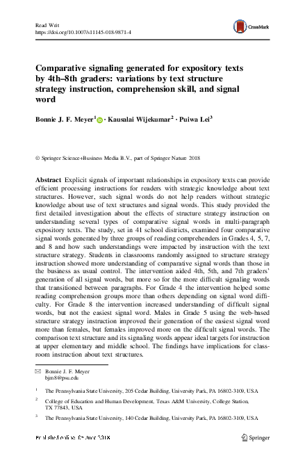 (PDF) Comparative signaling generated for expository texts by 4th–8th ...