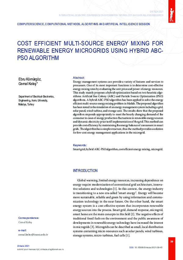 (PDF) Cost Efficient Multi-Source Energy Mixing for Renewable Energy Microgrids Using Hybrid ...