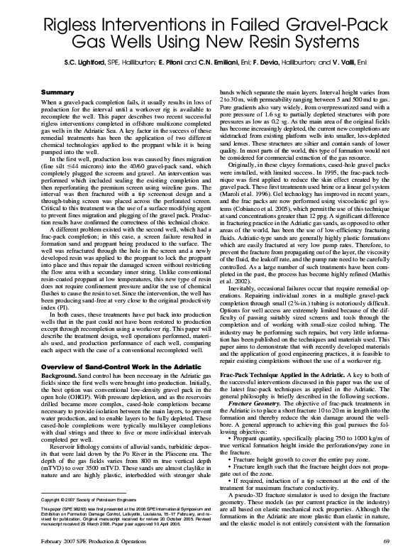 (PDF) Rigless Interventions in Failed Gravel-Pack Gas Wells Using New ...