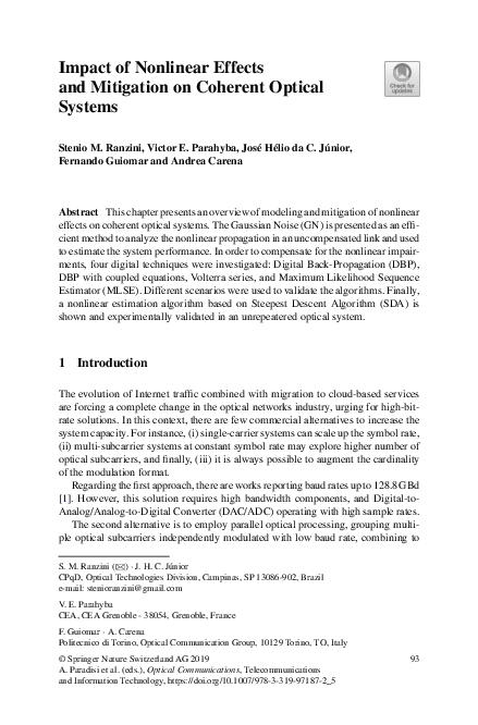 (PDF) Impact of Nonlinear Effects and Mitigation on Coherent Optical ...