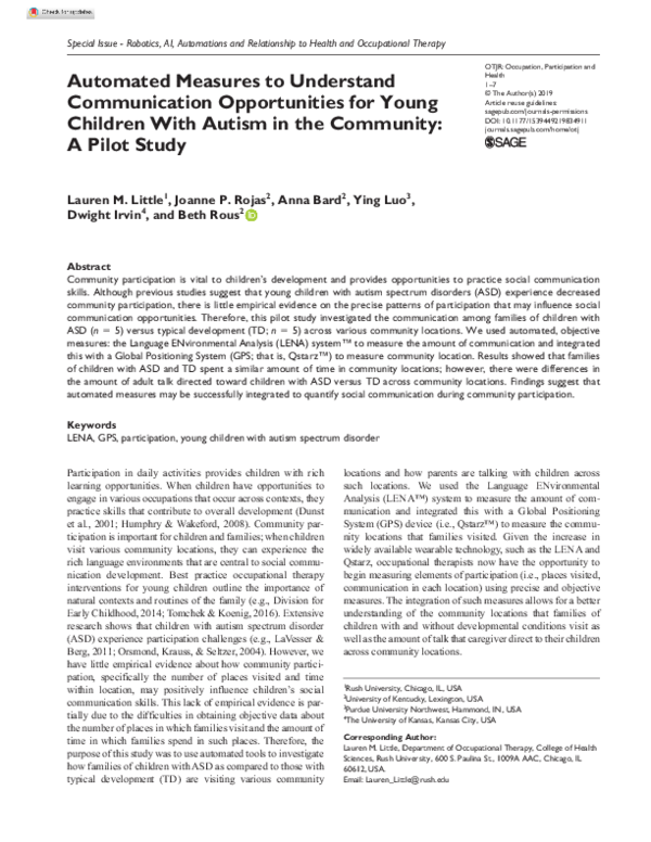 (PDF) Automated Measures to Understand Communication Opportunities for ...
