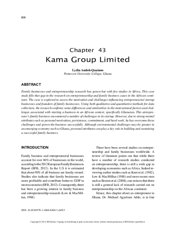 (PDF) Kama Group Limited