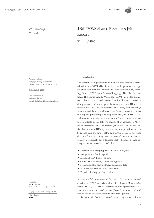 (PDF) 13th IHWS Shared Resources Joint