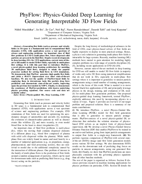 (PDF) PhyFlow: Physics-Guided Deep Learning for Generating Interpretable 3D Flow Fields