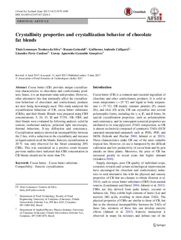 (PDF) Crystallinity properties and crystallization behavior of ...