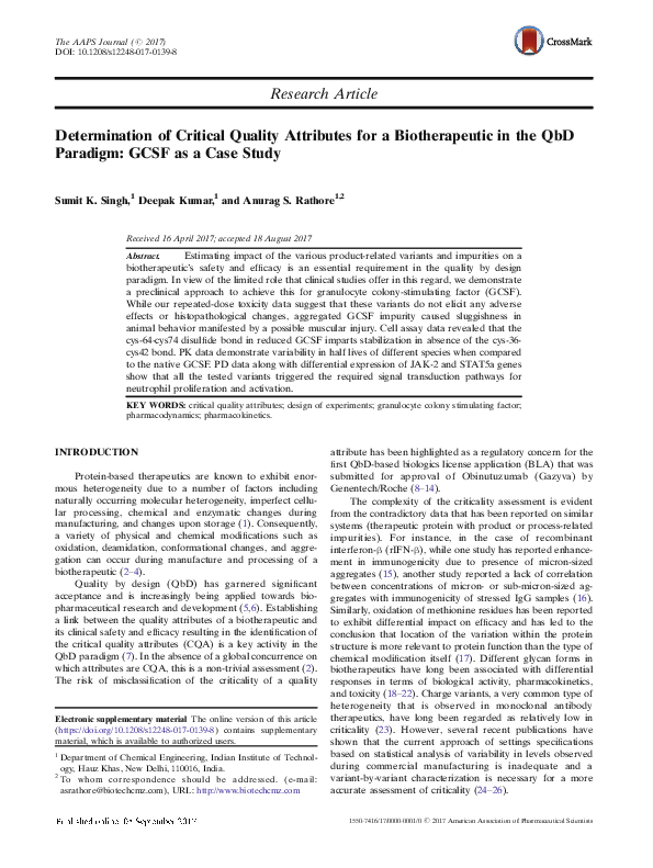 (PDF) Determination of critical quality attributes for monoclonal ...