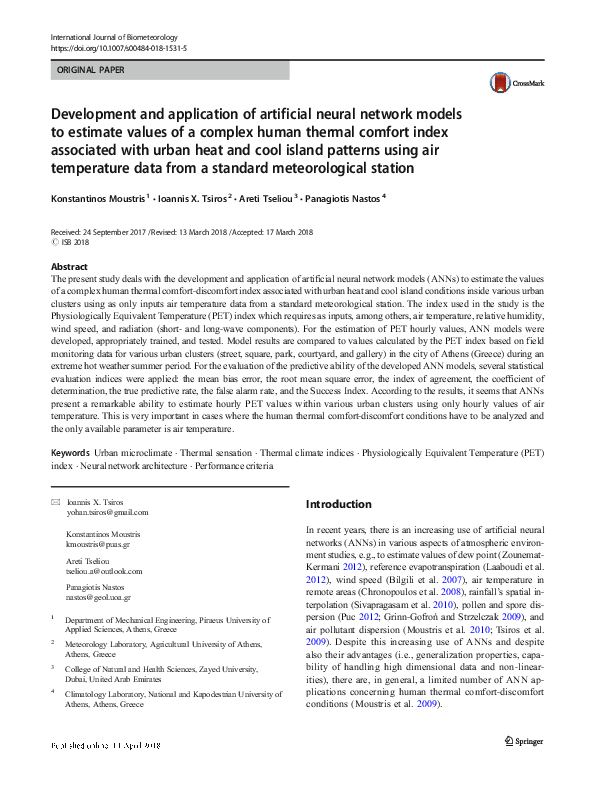 (PDF) Development and Application of Artificial Neural Network Modeling in Forecasting PM10 ...