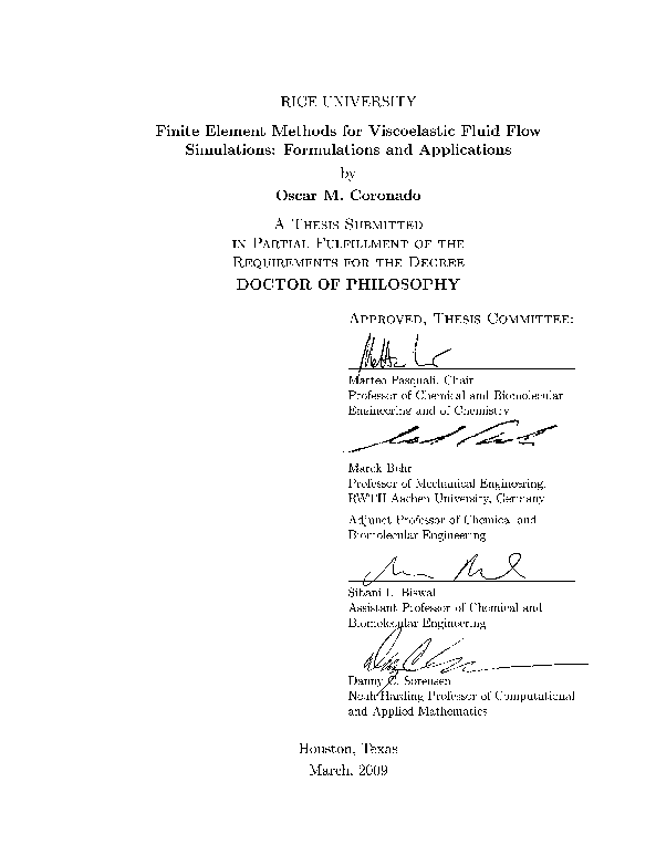 Pdf Finite Element Methods For Viscoelastic Fluid Flow Simulations