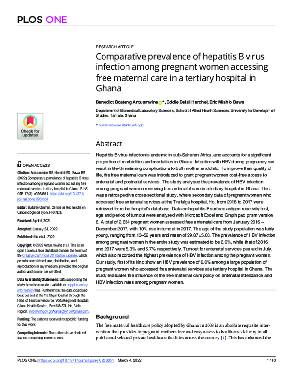 (PDF) Comparative prevalence of hepatitis B virus infection among ...