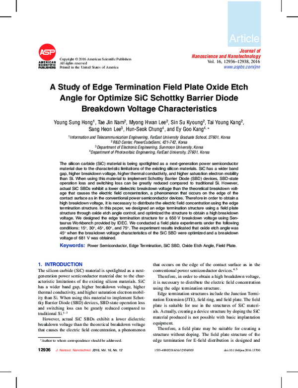(PDF) A Study of Edge Termination Field Plate Oxide Etch Angle for ...