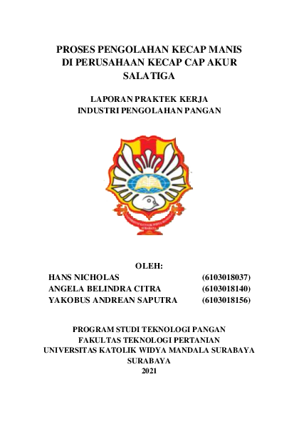(PDF) Proses pengolahan kecap manis di perusahaan kecap cap Akur Salatiga