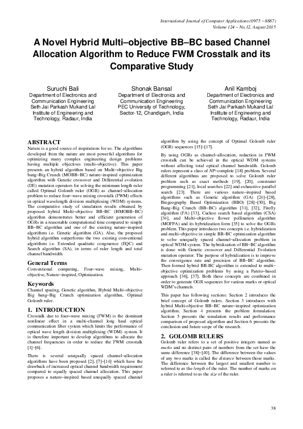 (PDF) A Novel Hybrid Multi–objective BB–BC based Channel Allocation Algorithm to Reduce FWM ...