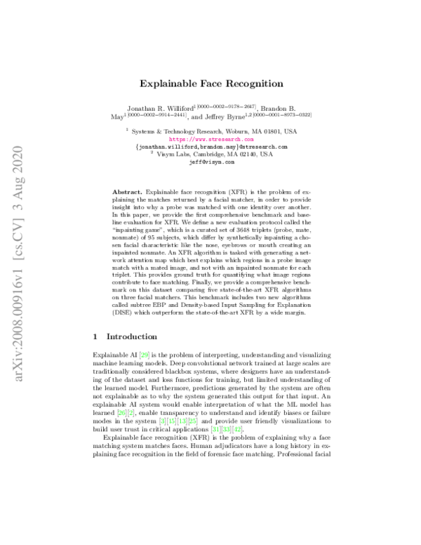 (PDF) Explainable Face Recognition