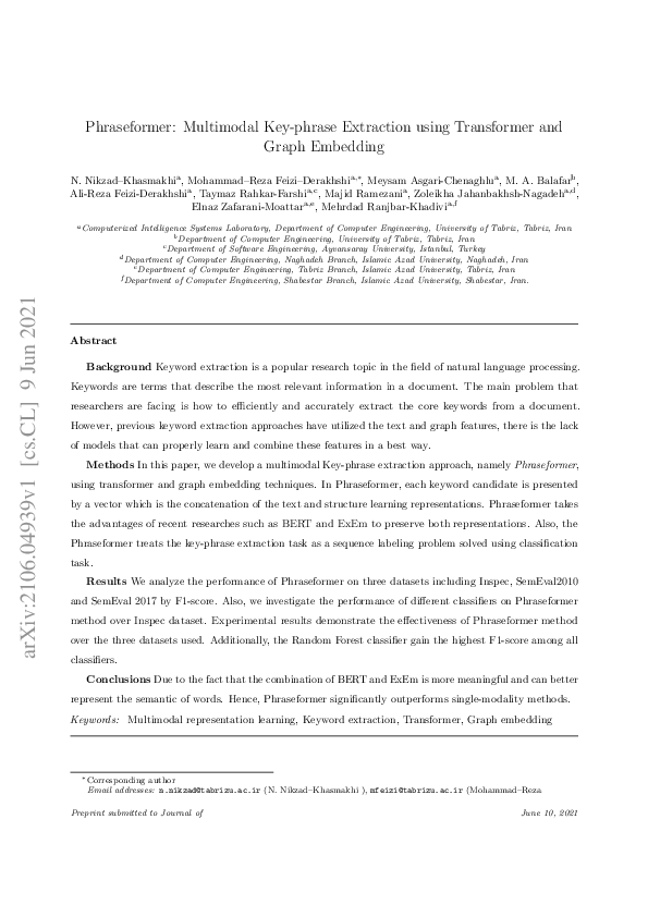 (PDF) Phraseformer: Multimodal Key-phrase Extraction using Transformer ...