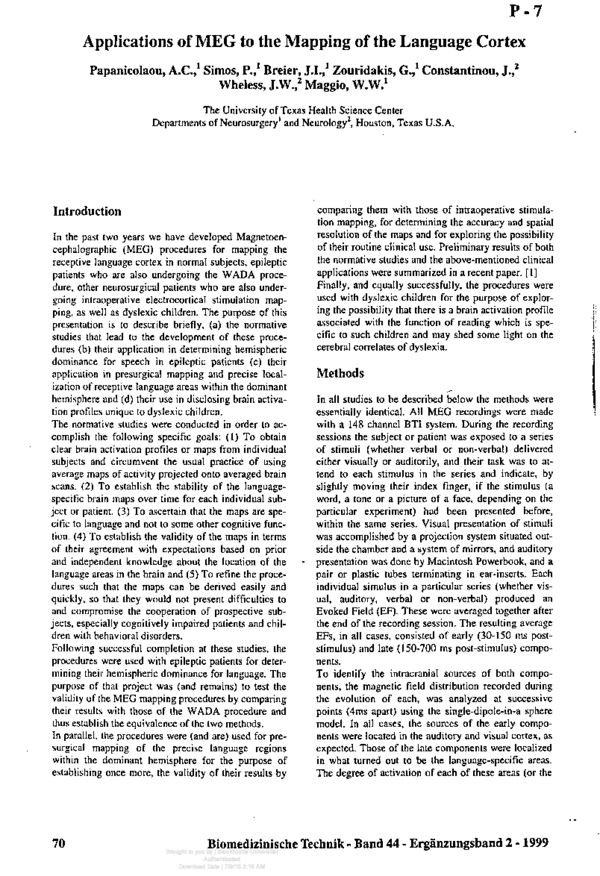 (PDF) Applications of MEG to the Mapping of the Language Cortex