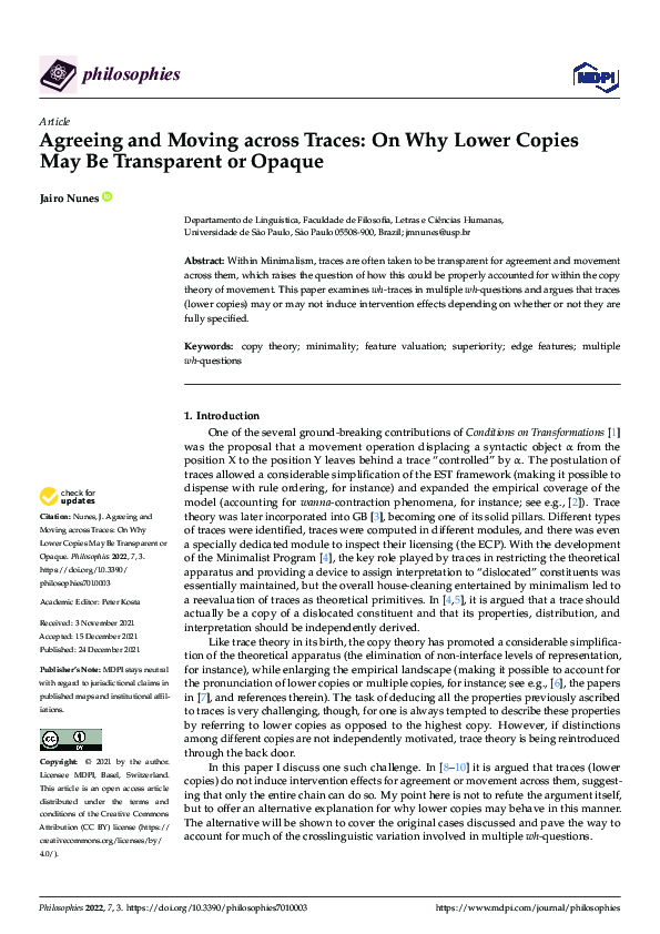 (PDF) Agreeing and Moving across Traces: On Why Lower Copies May Be ...