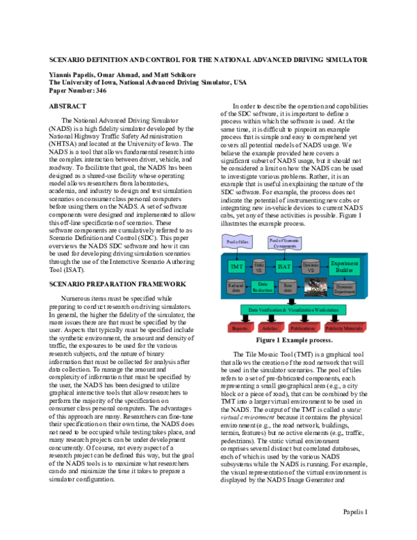 (PDF) Scenario Definition and Control for the National Advanced Driving ...