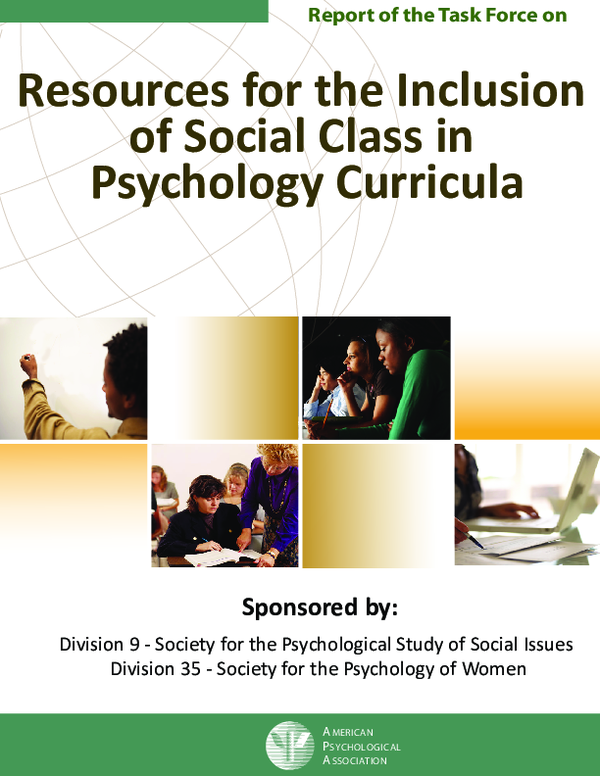 (PDF) of Social Class in Psychology Curricula USING CURRICULUM ...