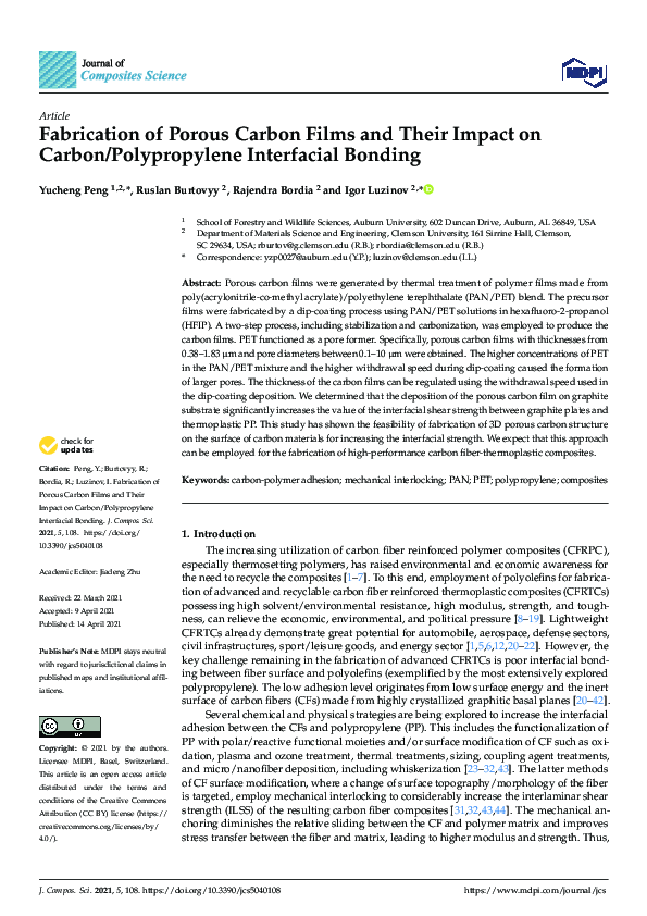 (PDF) Fabrication of Porous Carbon Films and Their Impact on Carbon ...