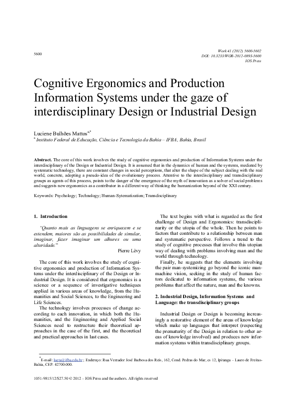 (PDF) Cognitive ergonomics and production information systems under the gaze of ...