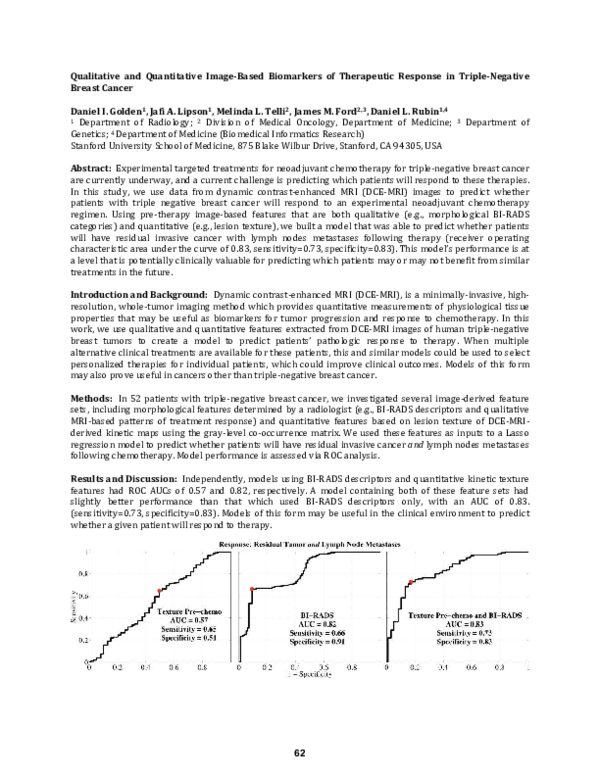 (PDF) Qualitative and quantitative image-based biomarkers of ...