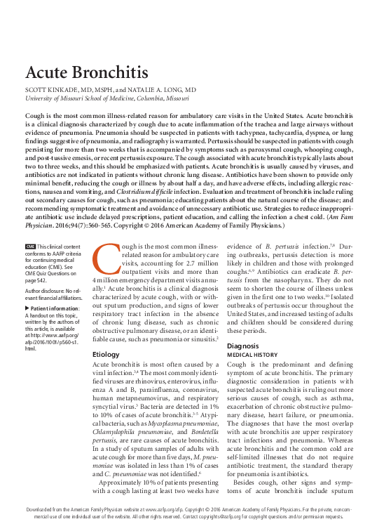(PDF) Acute Bronchitis