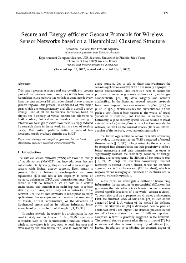 (PDF) Secure and Energy-efficient Geocast Protocols for Wireless Sensor Networks based on a ...