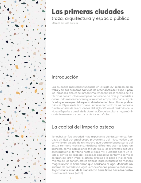 (PDF) Articulo Las primeras ciudades. Traza, arquitectura y espacio público