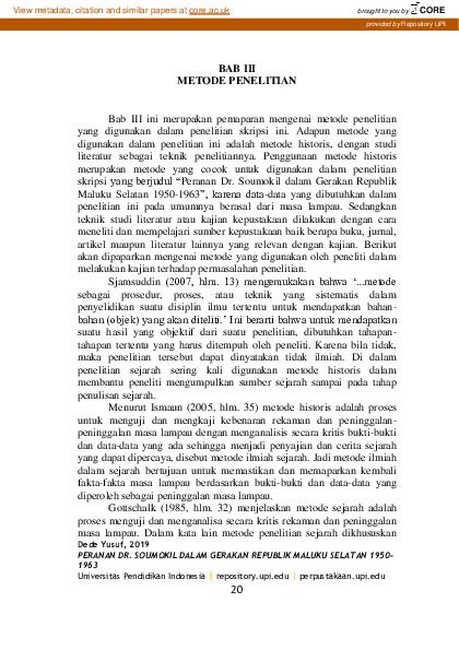 (PDF) Peranan Dr. Soumokil Dalam Gerakan Republik Maluku Selatan 1950-1963