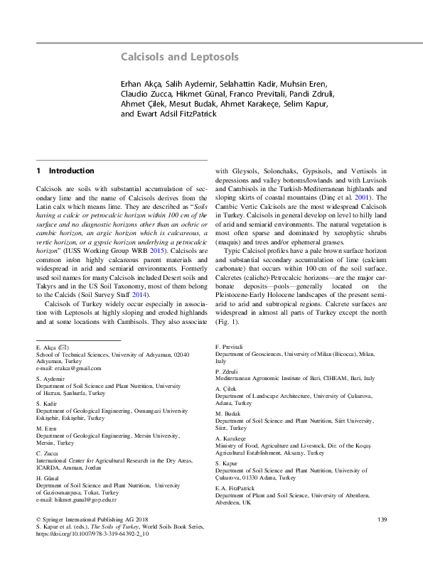 (PDF) Calcisols and Leptosols