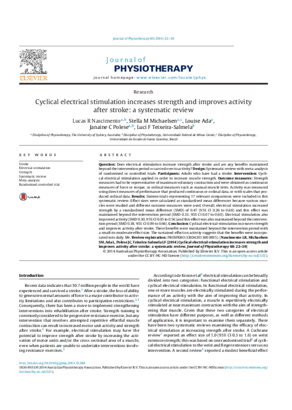 (PDF) Cyclical electrical stimulation increases strength and improves ...