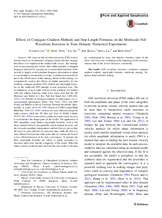 (PDF) Effects of Conjugate Gradient Methods and Step-Length Formulas on the Multiscale Full ...