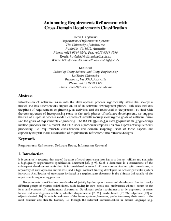 (PDF) Automating Requirements Refinement with Cross-Domain Requirements ...