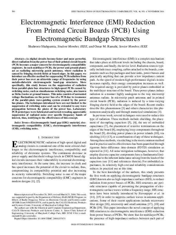 (PDF) Electromagnetic Interference (EMI) Reduction From Printed Circuit Boards (PCB) Using ...
