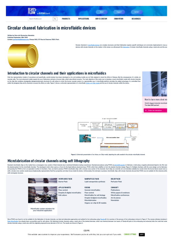 (PDF) Circular channel fabrication in microfluidic devices | Oore-ofe ...