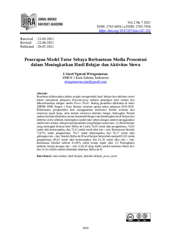 (PDF) Penerapan Model Pembelajaran Inkuiri untuk Meningkatkan Motivasi dan Hasil Belajar Siswa ...