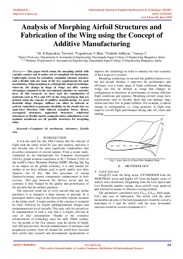 (PDF) Analysis of Morphing Airfoil Structures and Fabrication of the ...