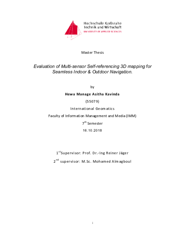 (PDF) Evaluation of Multi-sensor Self-referencing 3D mapping for ...