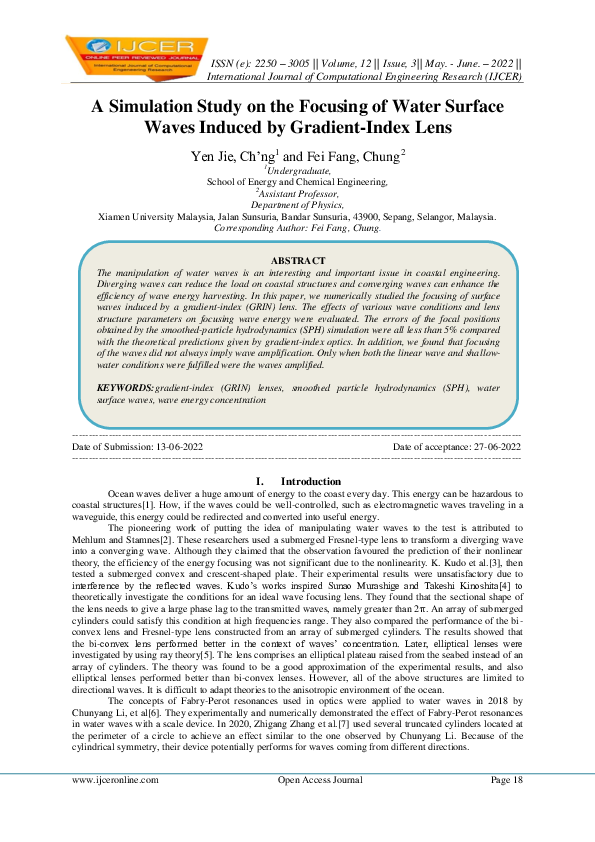 (PDF) A Simulation Study on the Focusing of Water Surface Waves Induced ...