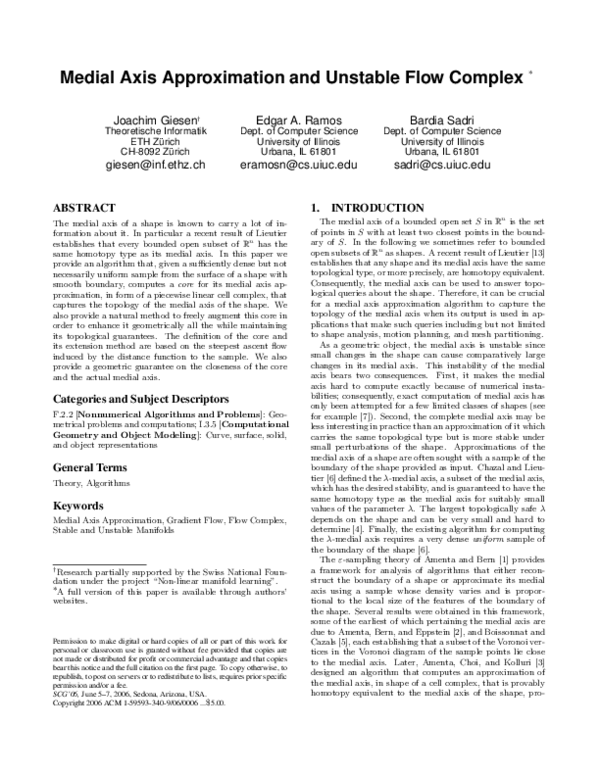 (PDF) Medial Axis Approximation and Unstable Flow Complex | Edgar Ramos ... (PDF) Medial Axis Approximation and Unstable Flow Complex | Edgar Ramos ...