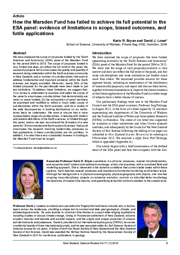 (PDF) How the Marsden Fund has failed to achieve its full potential in ...