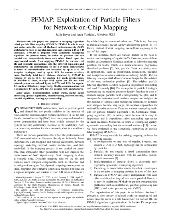Pdf Pfmap Exploitation Of Particle Filters For Network On Chip Mapping