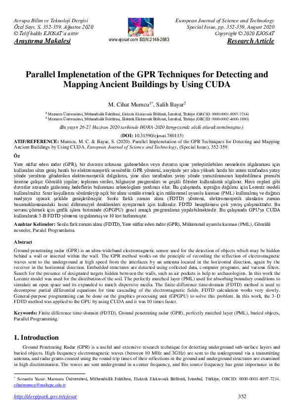 Pdf Parallel Implenetation Of The Gpr Techniques For Detecting And