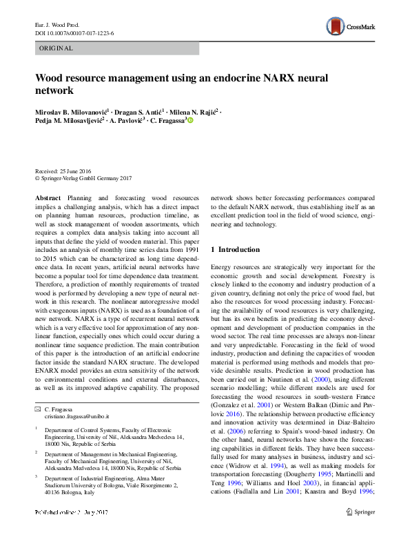 (PDF) Wood resource management using an endocrine NARX neural network